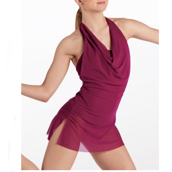 balera | Costumes | Balera Performance Mesh Cowl Neck Halter Dress ...